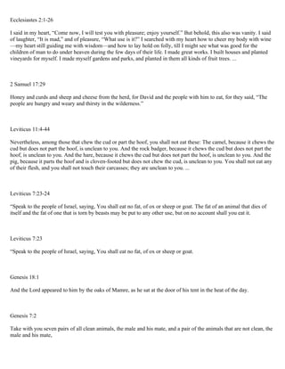 Does the Bible Teach Nutrition | PDF