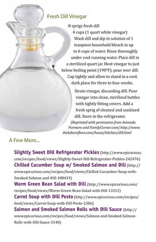 Dill Herb Seed Saving, Growing and Harvesting | PDF