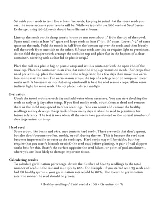 Home Germination Testing | PDF