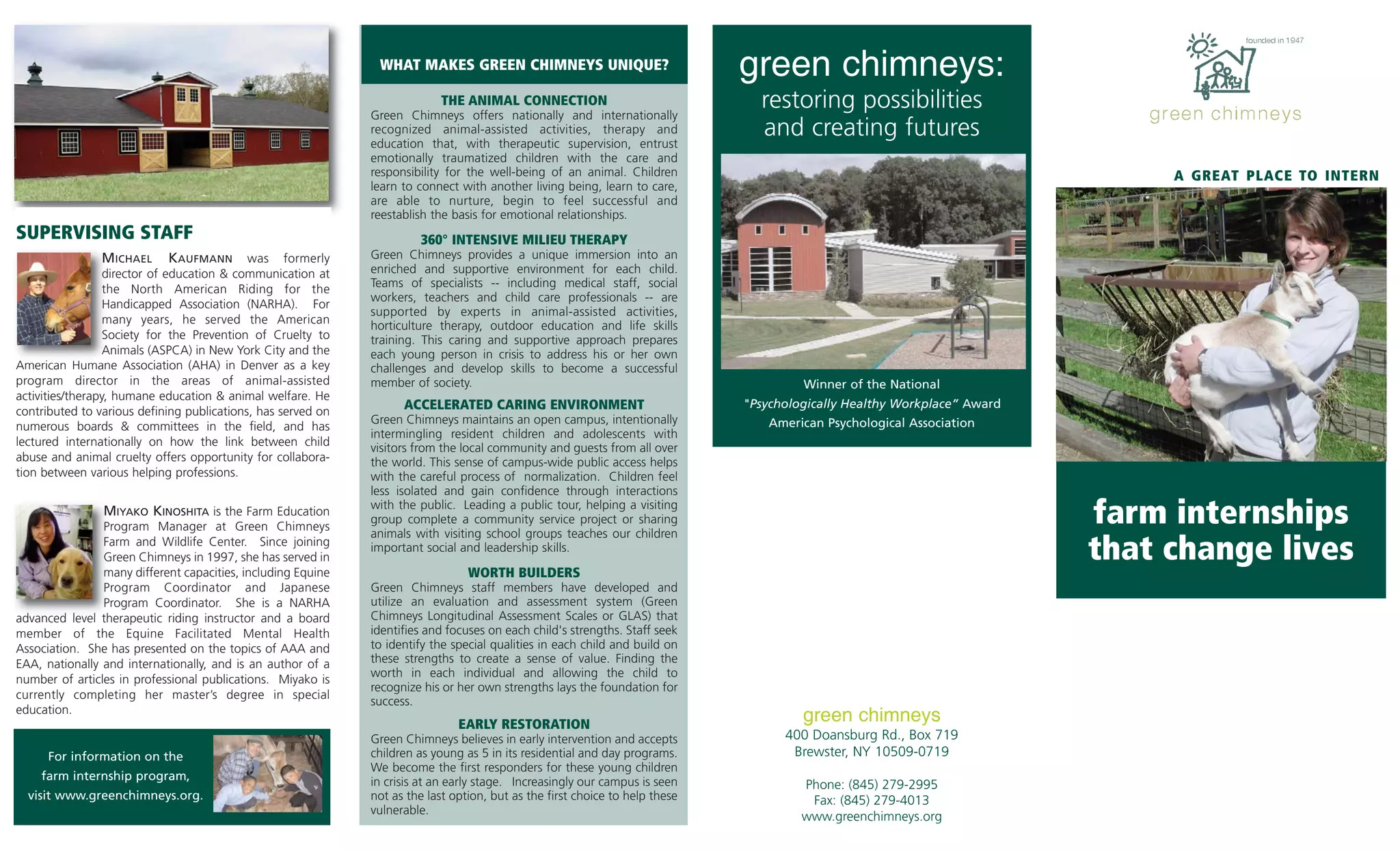 Green Chimneys Nature-Based Program for Emotionally Traumatized Children | PDF