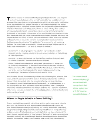 Greening of Corrections: Creating a Sustainable System | PDF