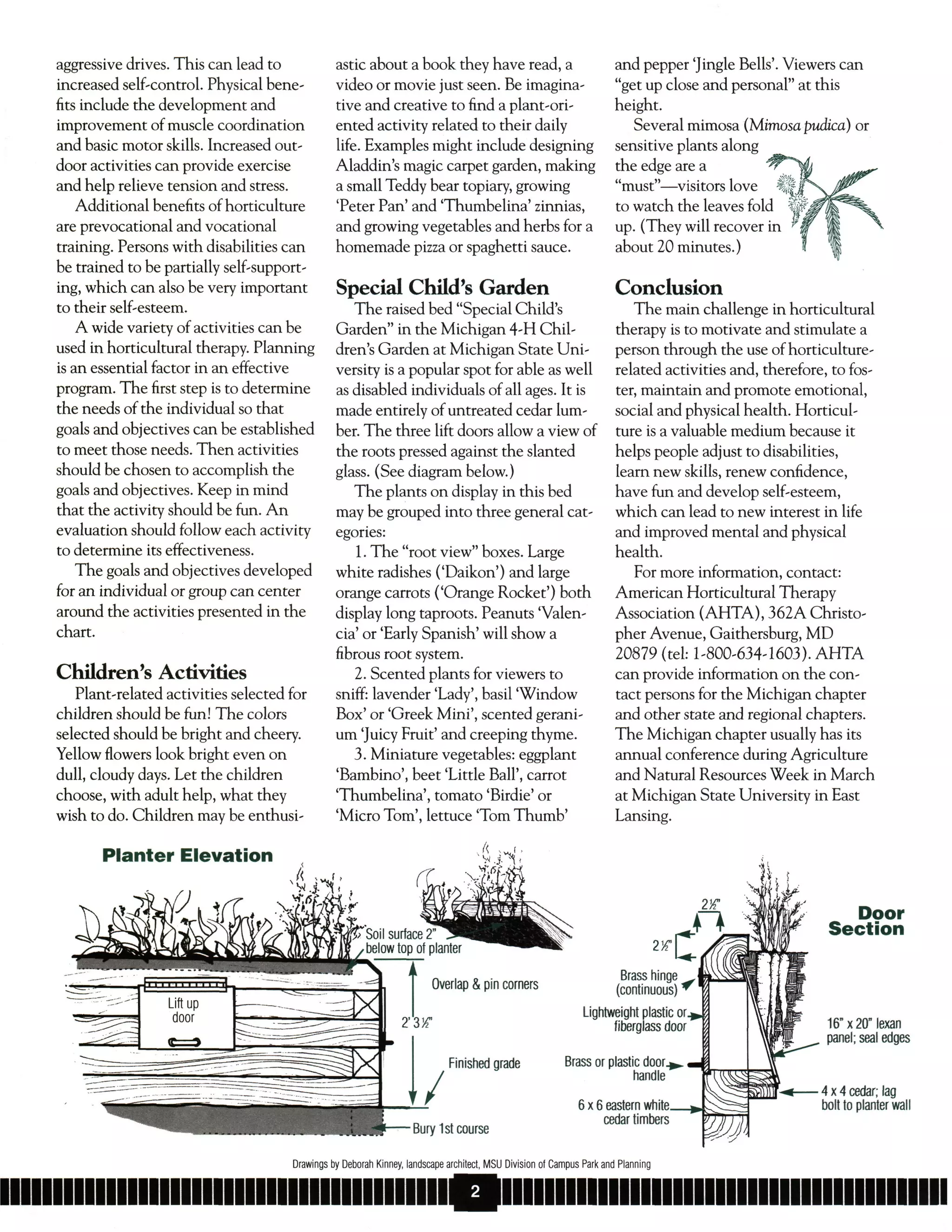 Horticultural Therapy ~ Michigan State University | PDF