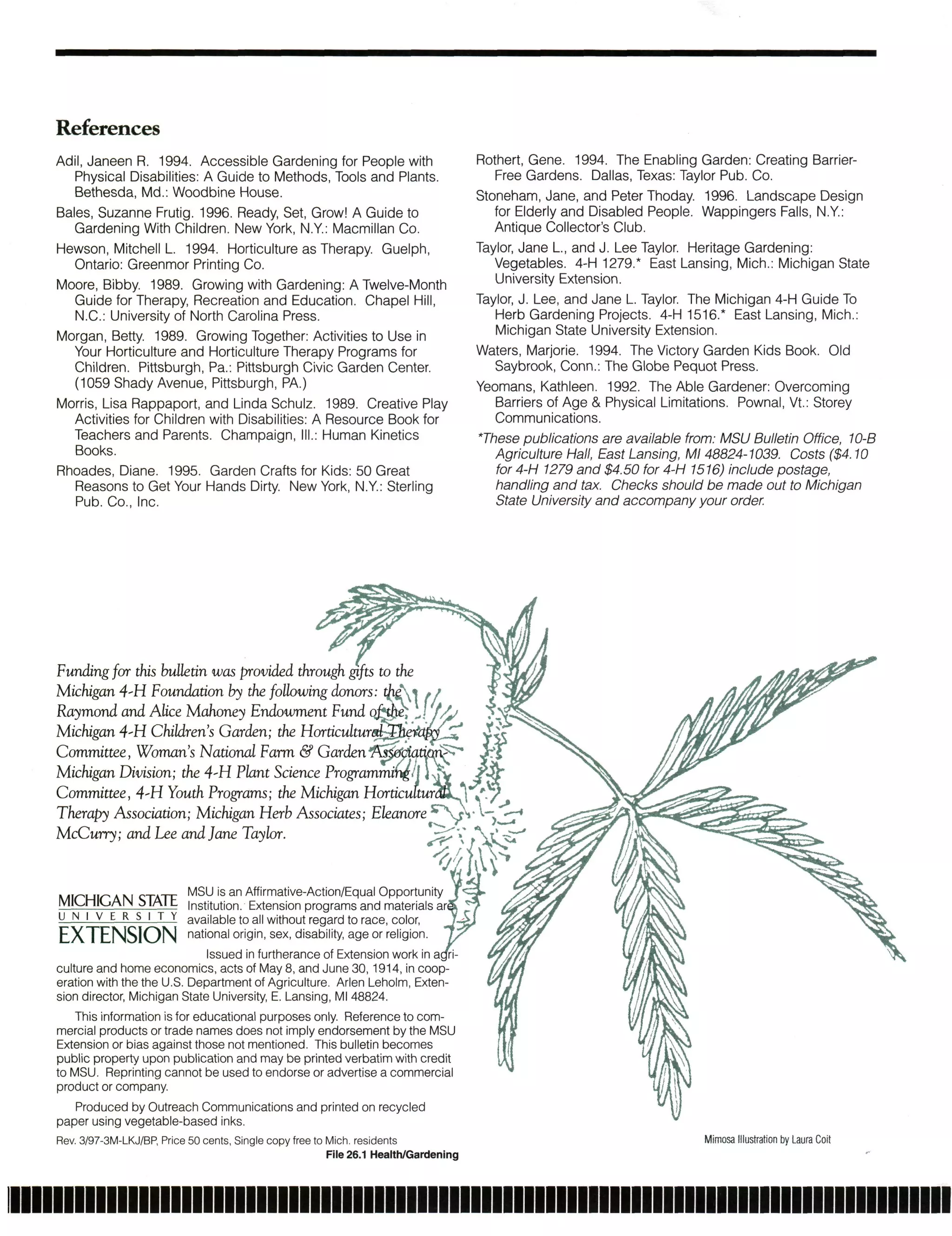 Horticultural Therapy ~ Michigan State University | PDF