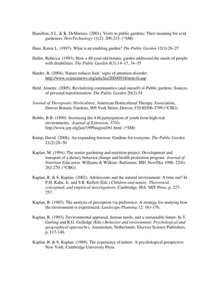 Horticultural Therapy Reading List ~ American Public Gardens ...