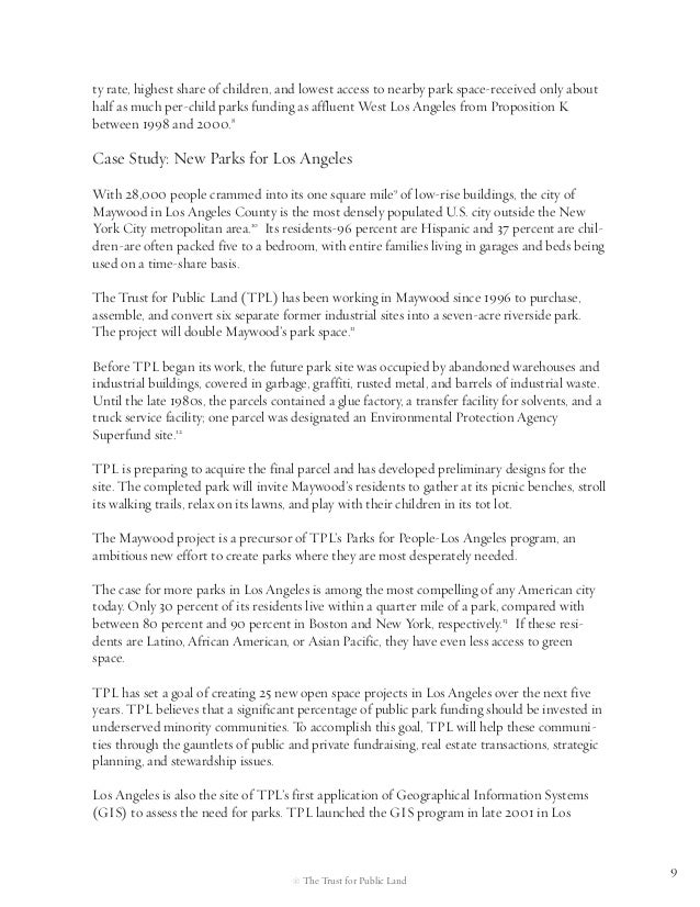 Benefits of Parks: Why America Needs More City Parks and Open Space