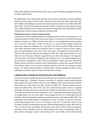 Use of Living Pot-Plants to Cleanse Indoor Air | PDF