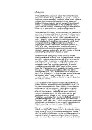 Evidence Based Environmental Design for Improving Medical Outcomes | PDF