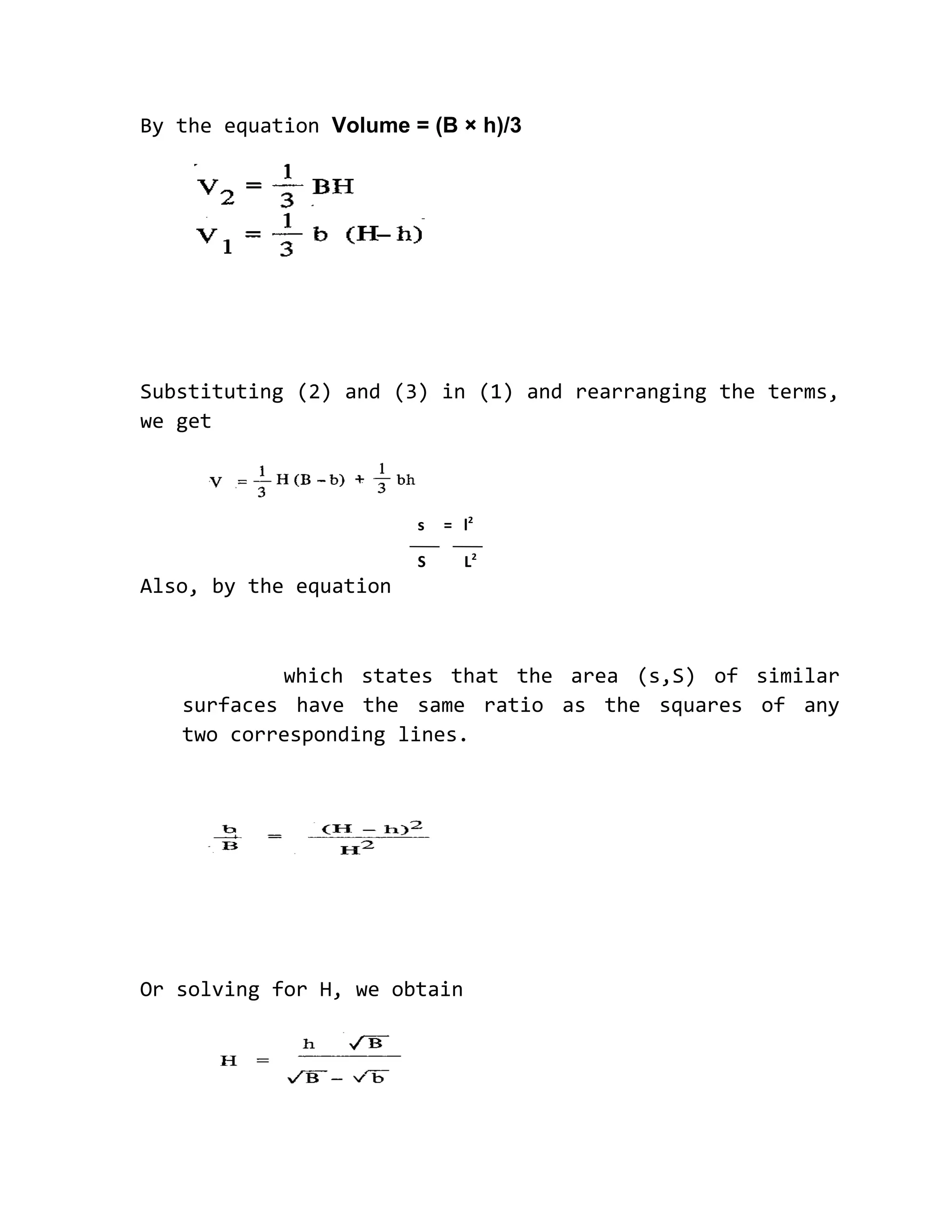 solid mensuration (solids with volume equals mean BH) | DOC | Geography ...