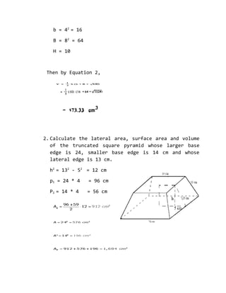 solid mensuration (solids with volume equals mean BH) | DOC