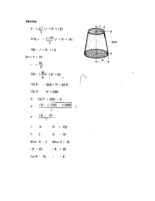 solid mensuration (solids with volume equals mean BH) | DOC | Geography ...