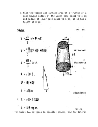 solid mensuration (solids with volume equals mean BH) | DOC
