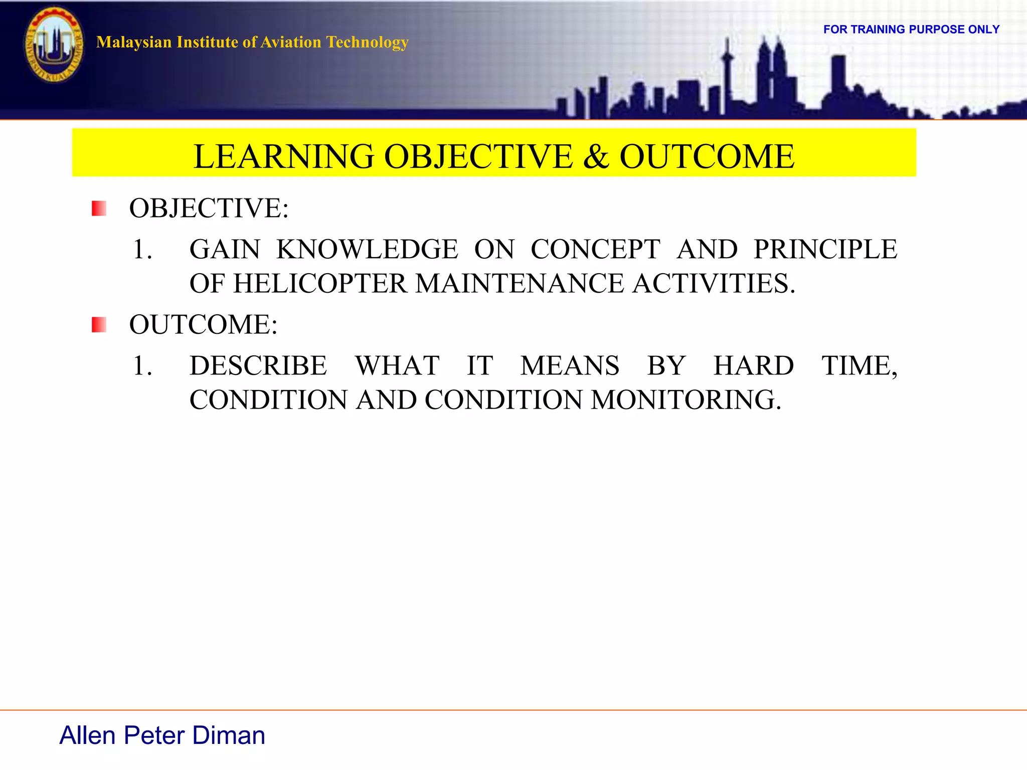 The concept and principles of helicopter maintenance | PPT