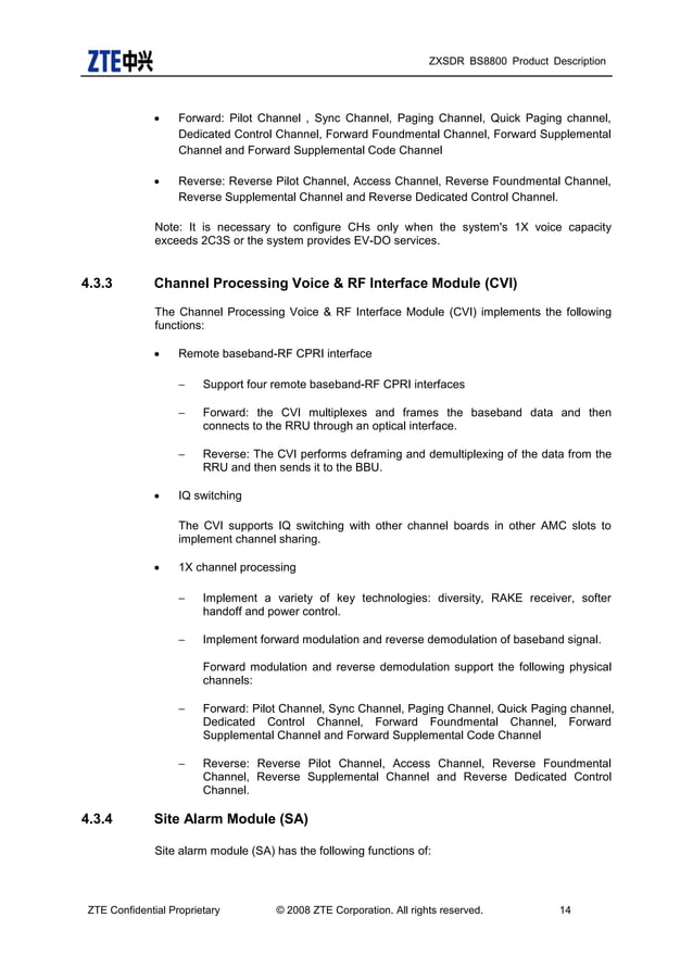 Zxsdr bs8800 product description | PDF
