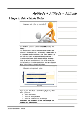 Aptitude plus attitude equals altitude session handout | PDF
