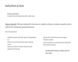 Zudena (Udenafil 100 mg): Positioning and Advantages in Treatment | PDF