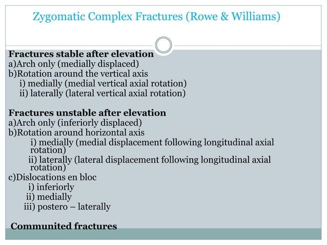 Zygomatic Complex Fracture- ZMC | PPTX | Death, Injury, or Military ...
