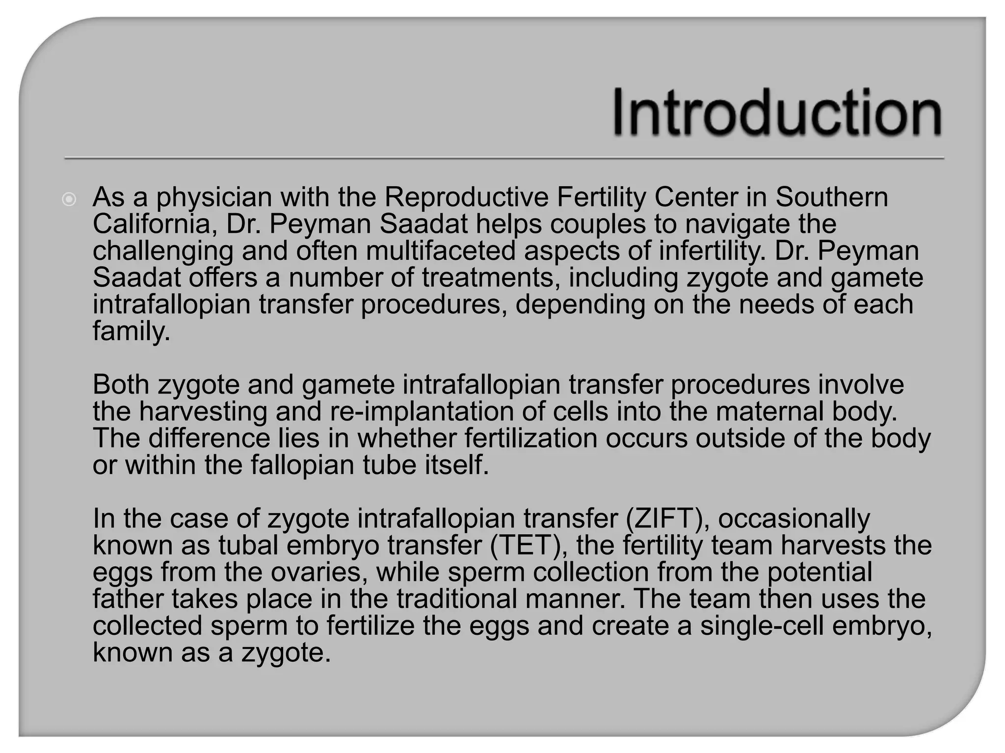 Zygote vs Gamete Intrafallopian Transfer | PPTX