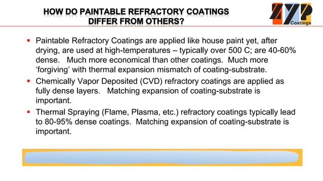 Why Use A Paintable Refractory Coating? -- The Benefits of ZYP Coatings ...
