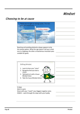 Mindset session handout | PDF