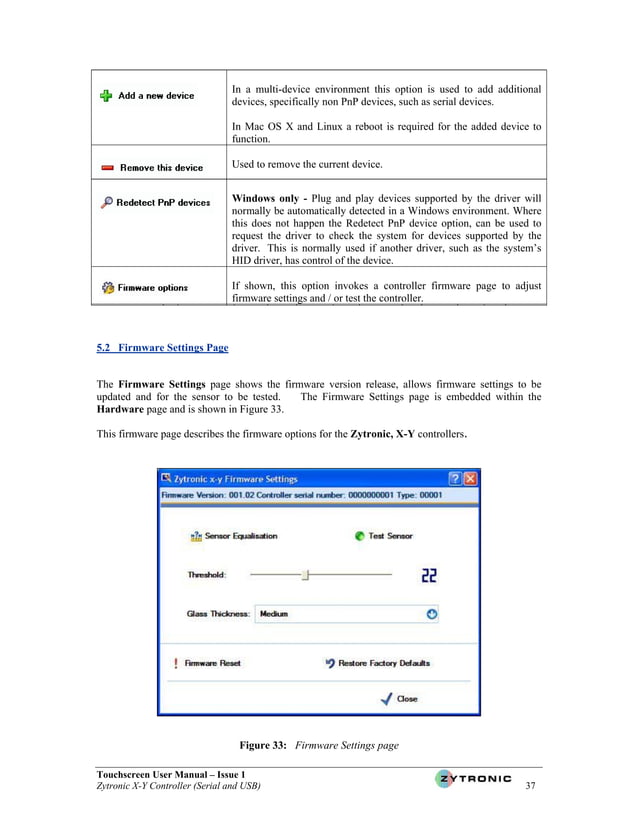 Zytronic projected capacitive_x-y_controller_touchscreen_user_manual_-_issue_1 | PDF | Operating ...