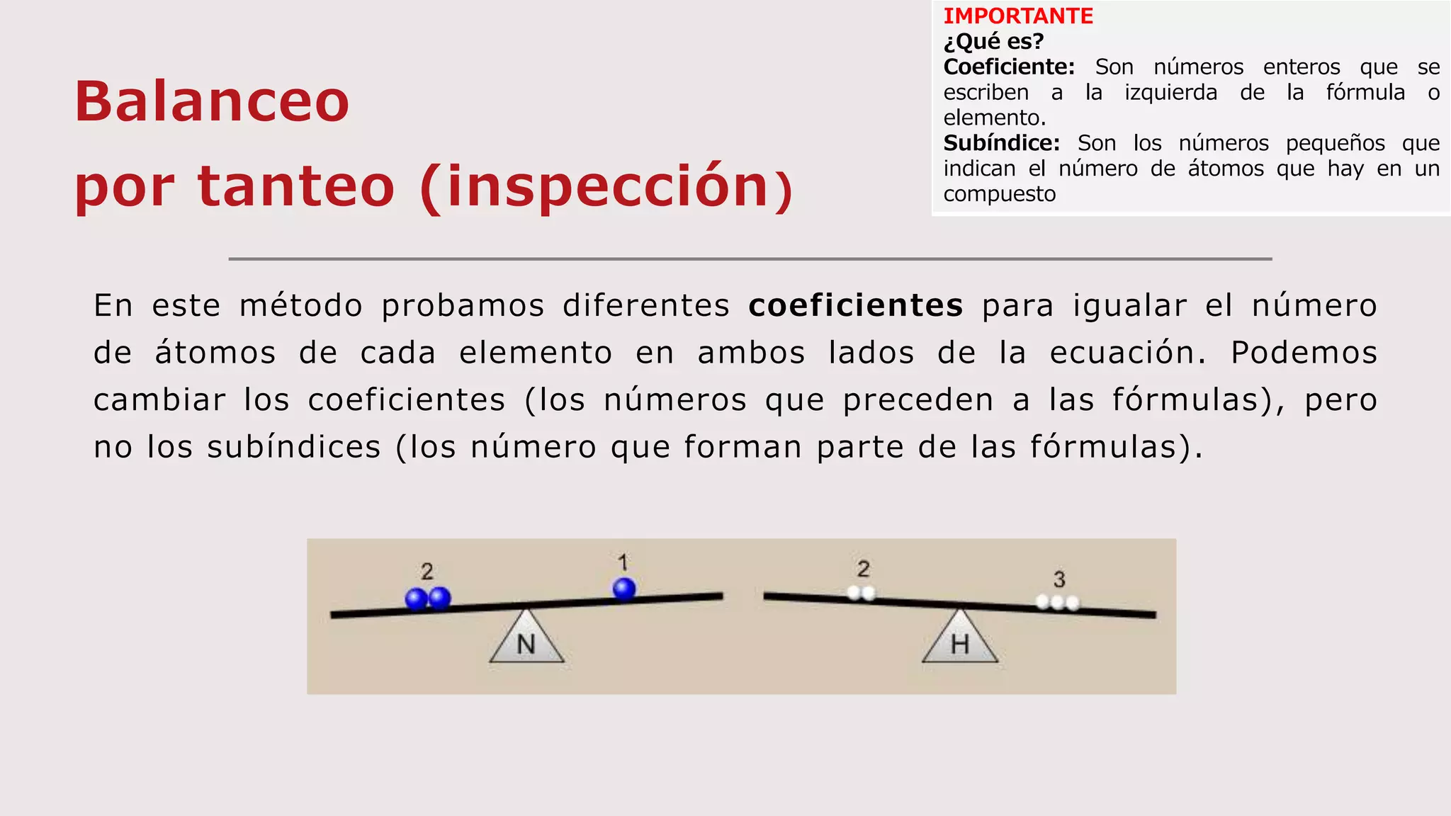 Balanceo de ecuaciones químicas | PPTX | Chemistry | Science