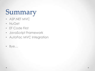 ZZ BC#7 asp.net mvc practice and guideline by NineMvp | PPT