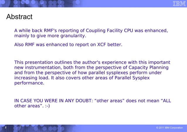 Parallel Sysplex Performance Topics | PPT