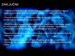 Firewall-realizacija na MicroTIK routeru | PPT