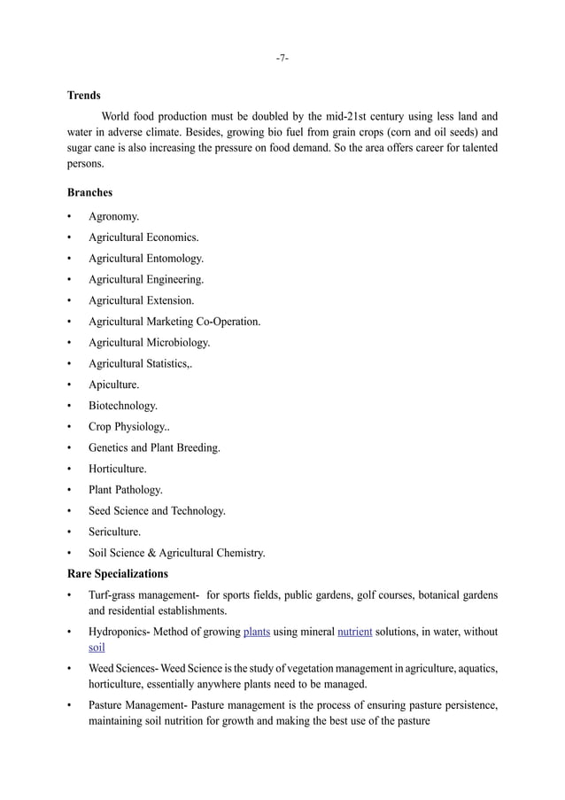 Career Guidance Hand Book | PDF | Agriculture | Industries