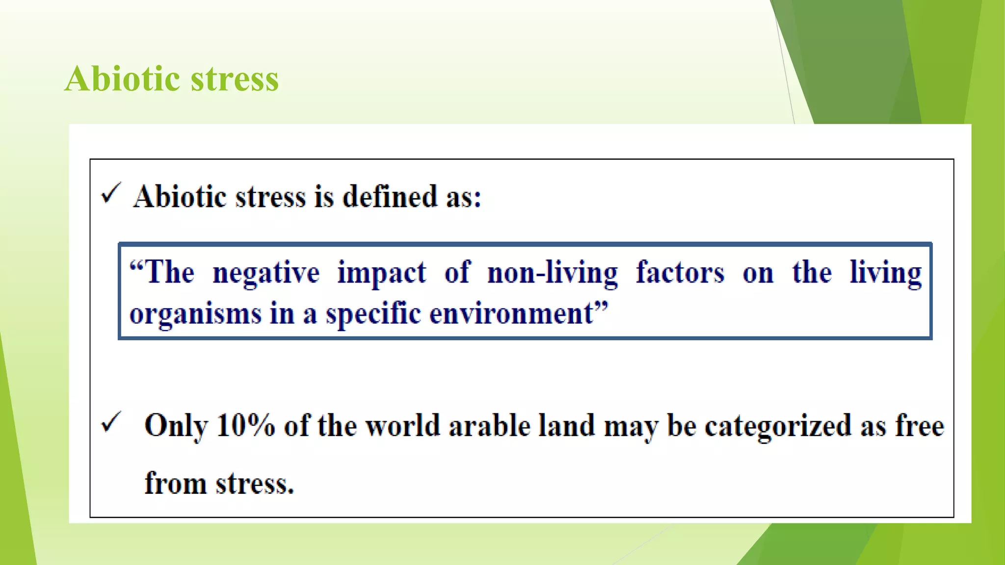 Abiotic stresses and their effects on fodder Crops (Drought ...